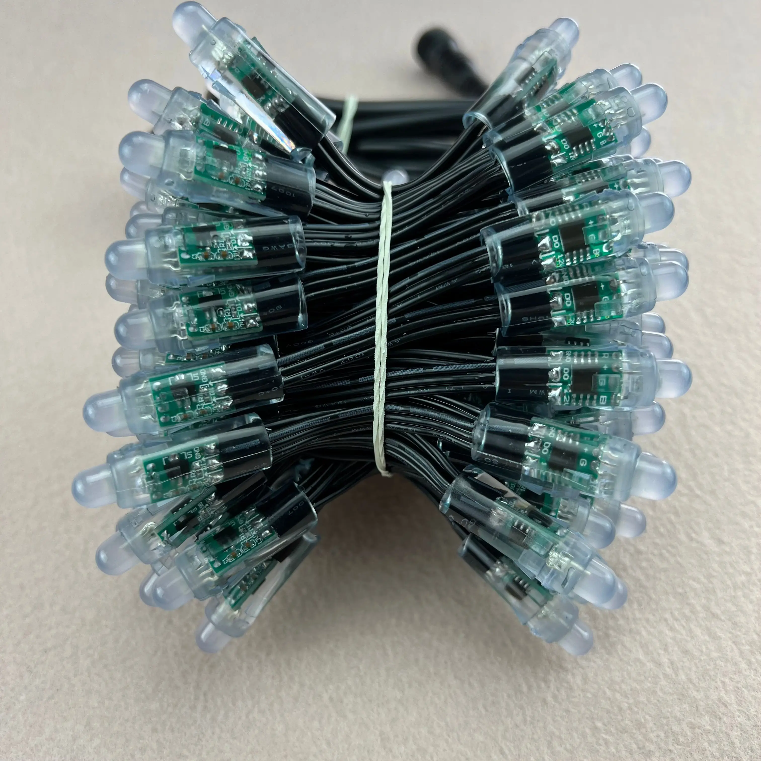 5cm-2-inches-spacing-100nodes-bullet-regulated-resistor-DC12V-addressable-12mm-WS2811-led-pixel ...