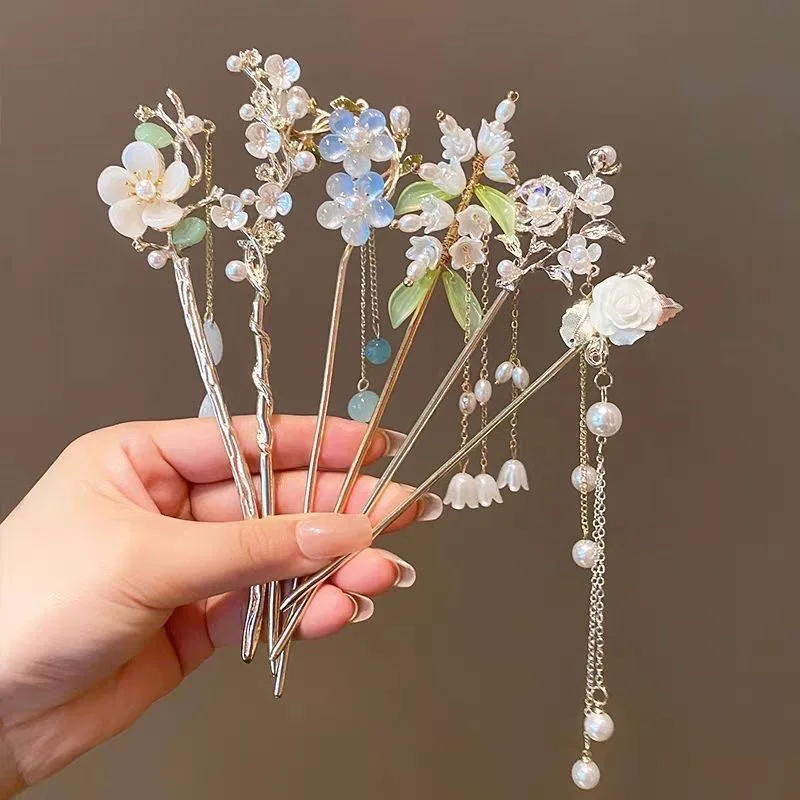 Retro-Chinese-Style-Tassel-Hair-Stick-Pins-For-Women-Hanfu-Hair-Clips ...