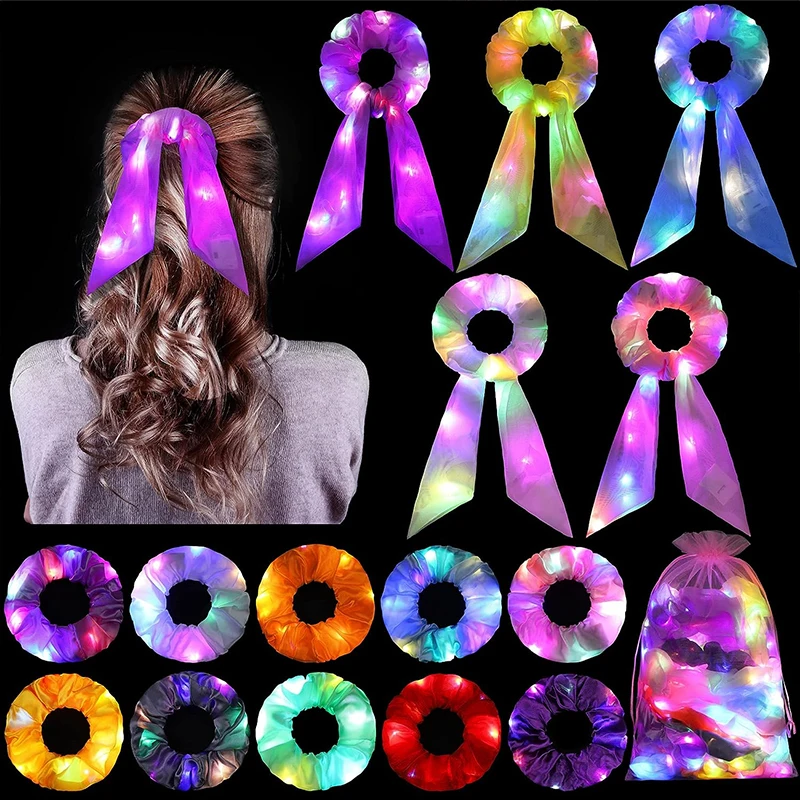 Hot Sale Flashing Neon Headwear Accessories LED Luminous Scrunchies ...