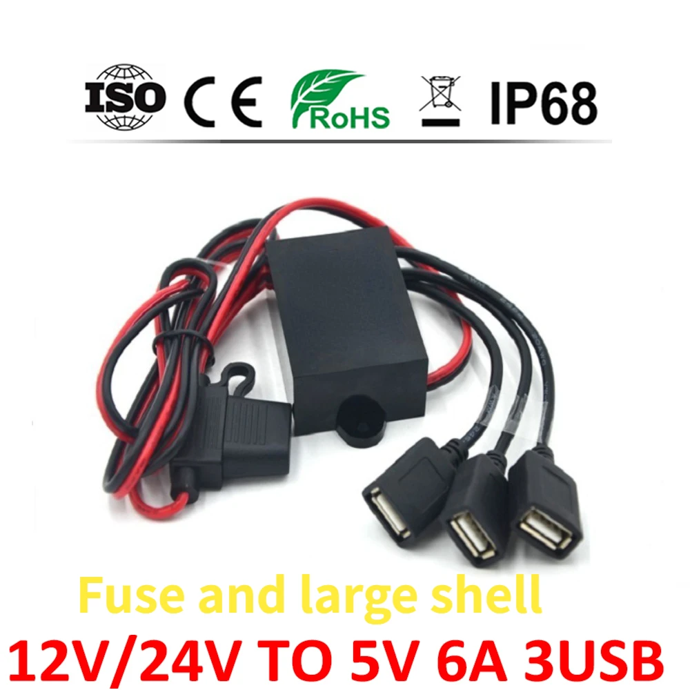 Car-Power-Converters-12V-24V-to-5V-6A-30W-USB-Output-Power-Adapter-DC ...
