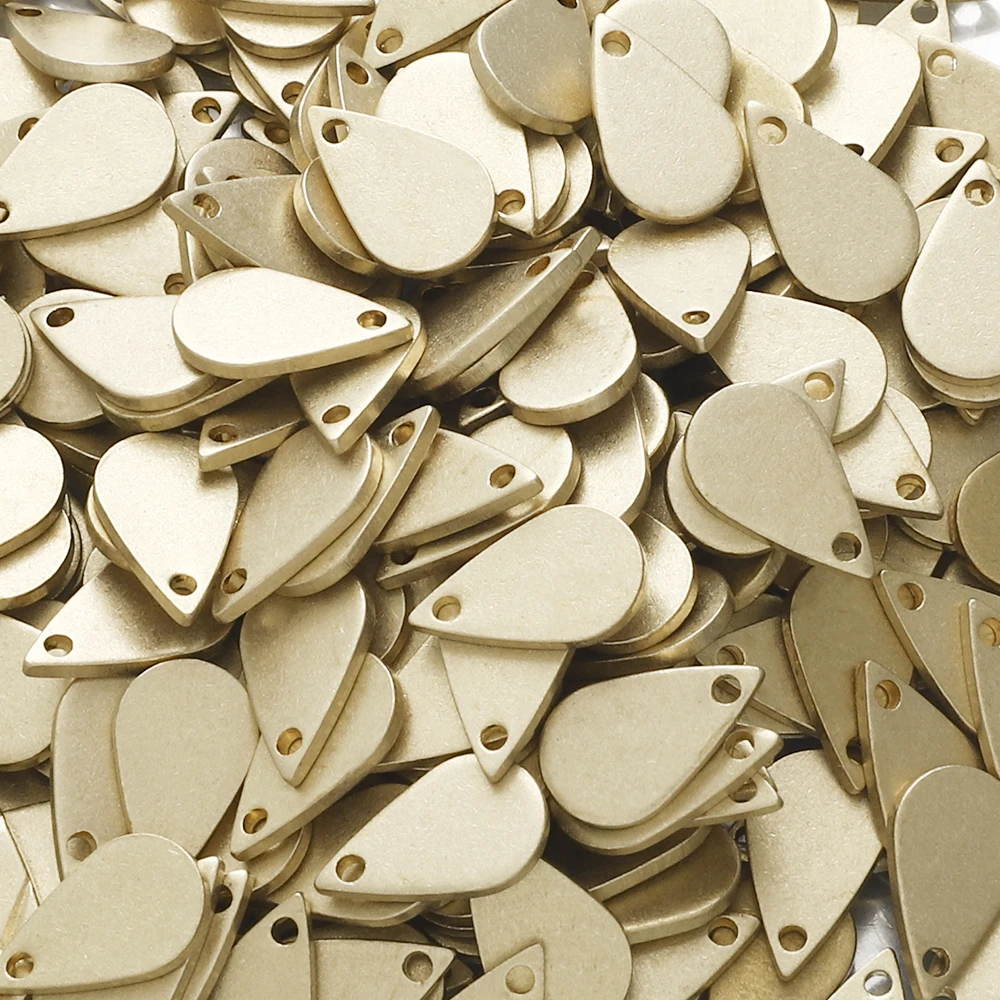 50Pcs-Raw-Brass-Flat-Teardrop-Charm-Extension-Chain-Bead-Waterdrop ...