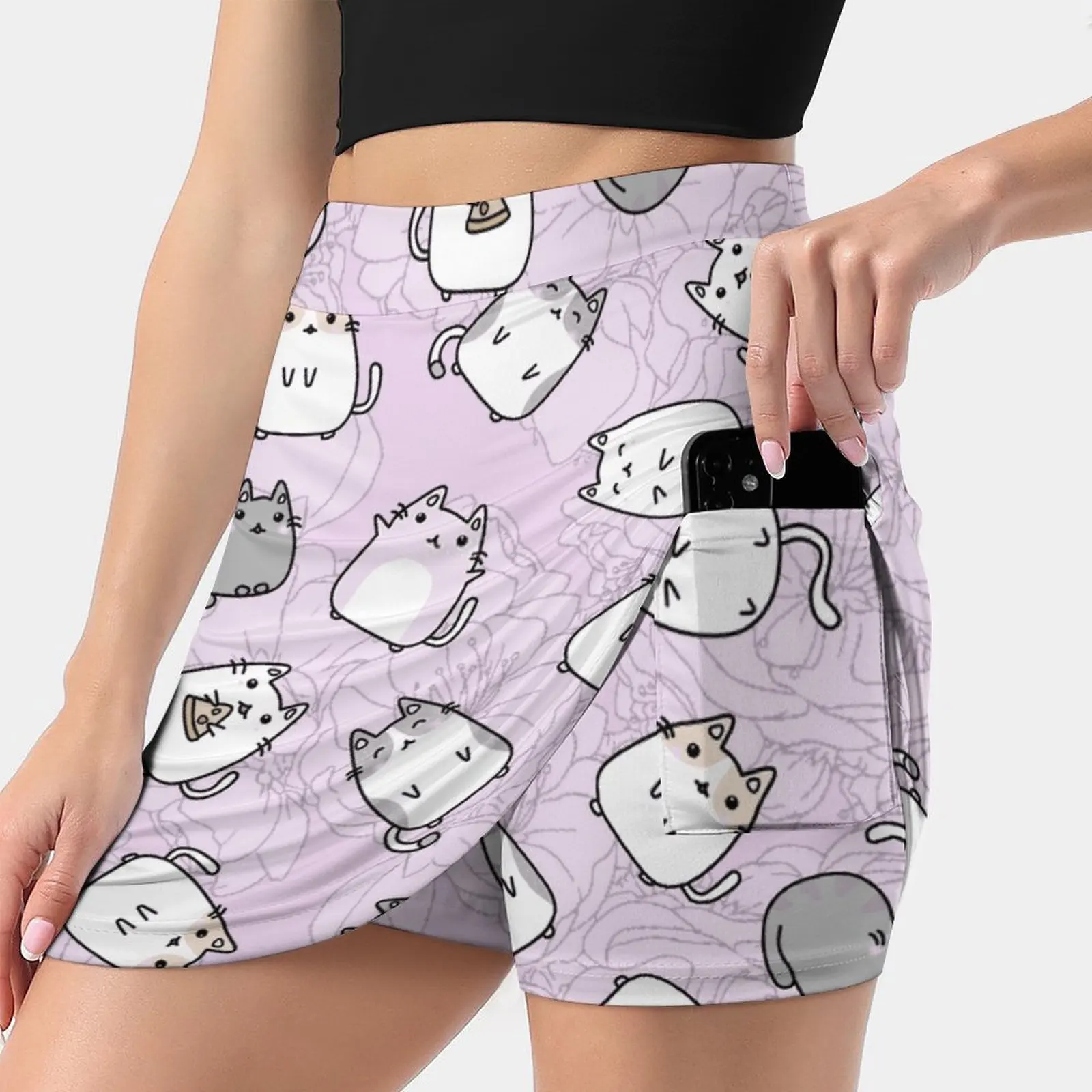 Cute-Kawaii-Cats-Cat-Pattern-Skirts-Woman-Fashion-2022-Pant-Skirt-Mini ...