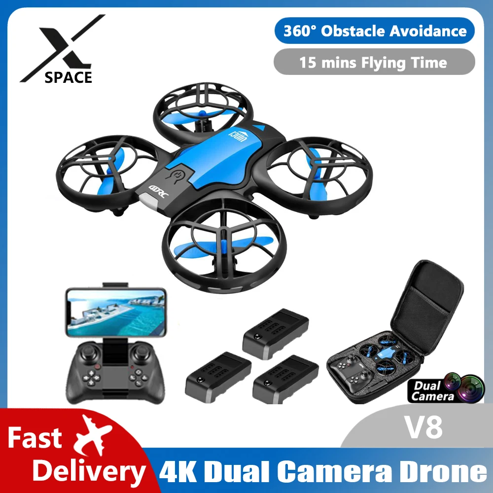 Mini Drone V8 With 4K HD Camera Wifi Fpv Air Pressure Height Maintain ...