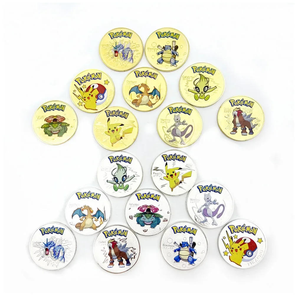 New-Pikachu-Gold-Pokemon-Coins-Commemorative-Coins-Metal-Pokemon ...
