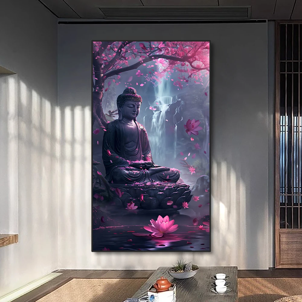 Modern Religious Abstract Buddhism Wall Art Posters and Prints Purple ...