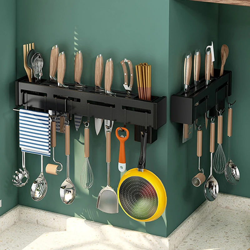 Kichen Organizer Punch-free Stainless Steel Kichen Shelf Storage Rack ...