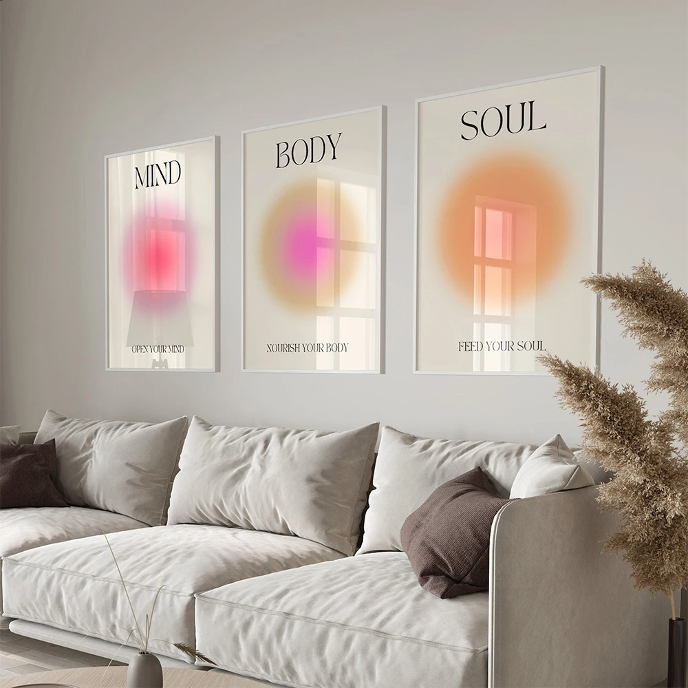 Mind-Body-Soul-Print-Positive-Aura-Energy-Poster-Trendy-Gradient ...