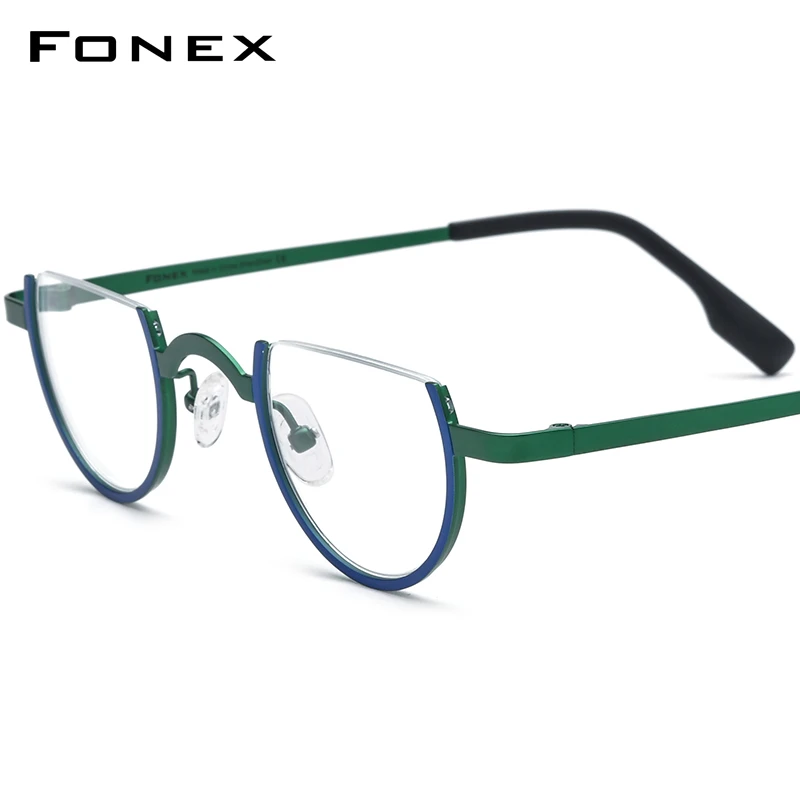 FONEX-Pure-Titanium-Glasses-Frame-para-mulheres-e-homens-colorido-3-4 ...