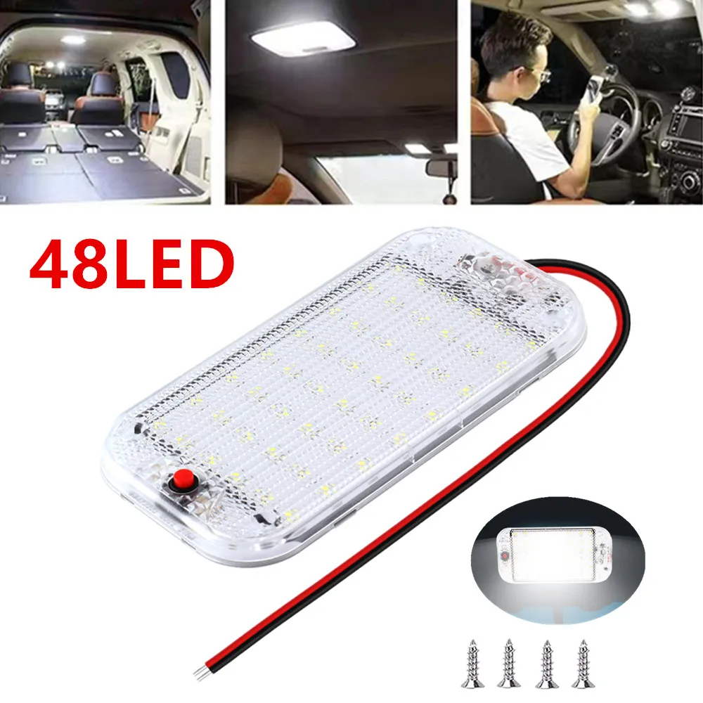 Super-Bright-Auto-Car-SUV-Reading-Light-72LED-12-80V-Car-Ceiling-Roof ...