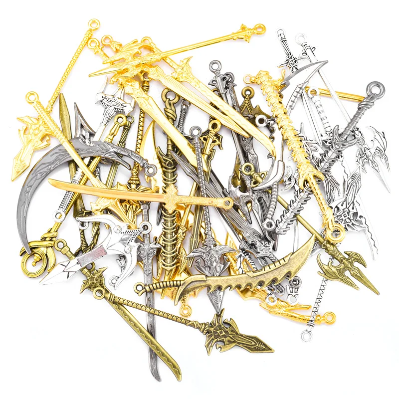 10PCS-5-colors-16-Styles-Mixed-Alloy-CharmsAnimation-Game-Weapon ...