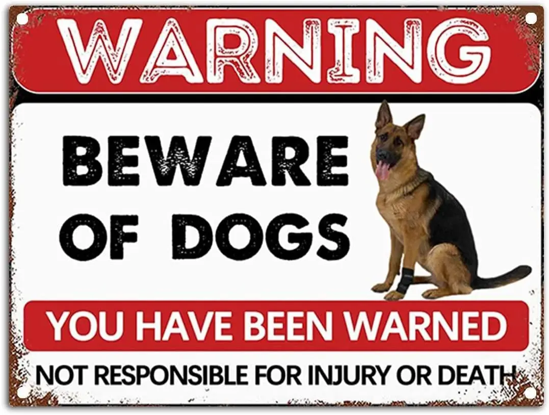 Retro-Warning-Animal-Sign-Beware-of-Dogs-Tin-Sign-Vintage-Metal-Signs ...