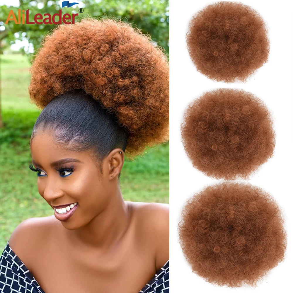 8Inch-Synthetic-Afro-Hair-Bun-Puff-Drawstring-Ponytail-Extension-For ...