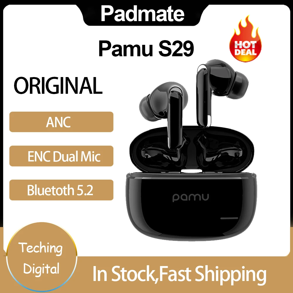 Original-Padmate-S29-Pamu-S29-Bluetooth-Earphone-Active-Noise-Canceling-True-Wireless-Stereo ...