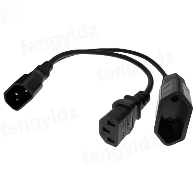 Y-Splliter-Power-Cord-IEC320-C14-Plug-3-Prong-Male-Power-Cable-Cord-AC ...