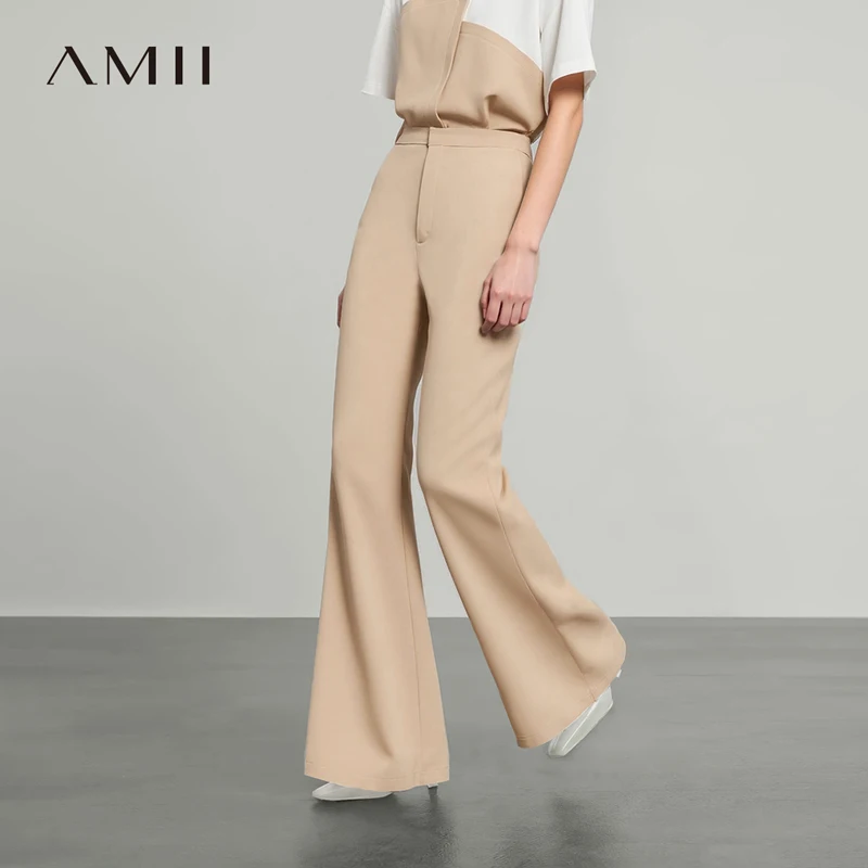 Amii Women's Pants 2026 Summer New Simple Office High Waist Wide Leg ...