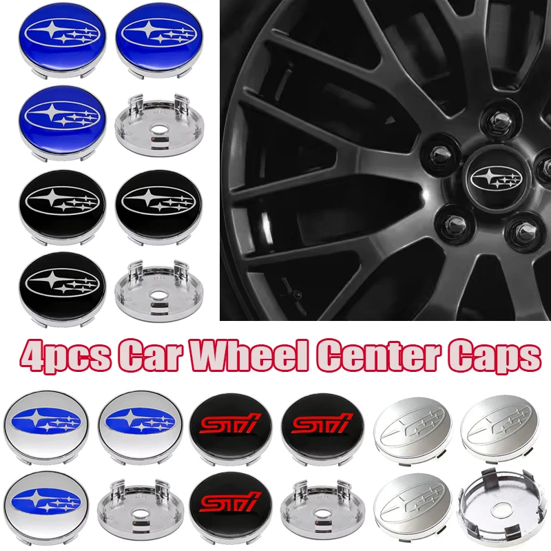 4pcs 60mm Car Wheel Center Caps for Subaru WRX BRZ DRL XV STI Outback ...