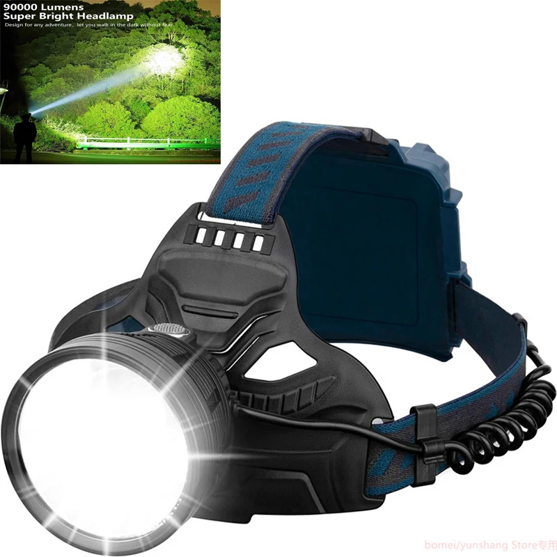 90000-Lumens-Powerful-Outdoor-LED-Headlamp-Rechargeable-Head-Light ...