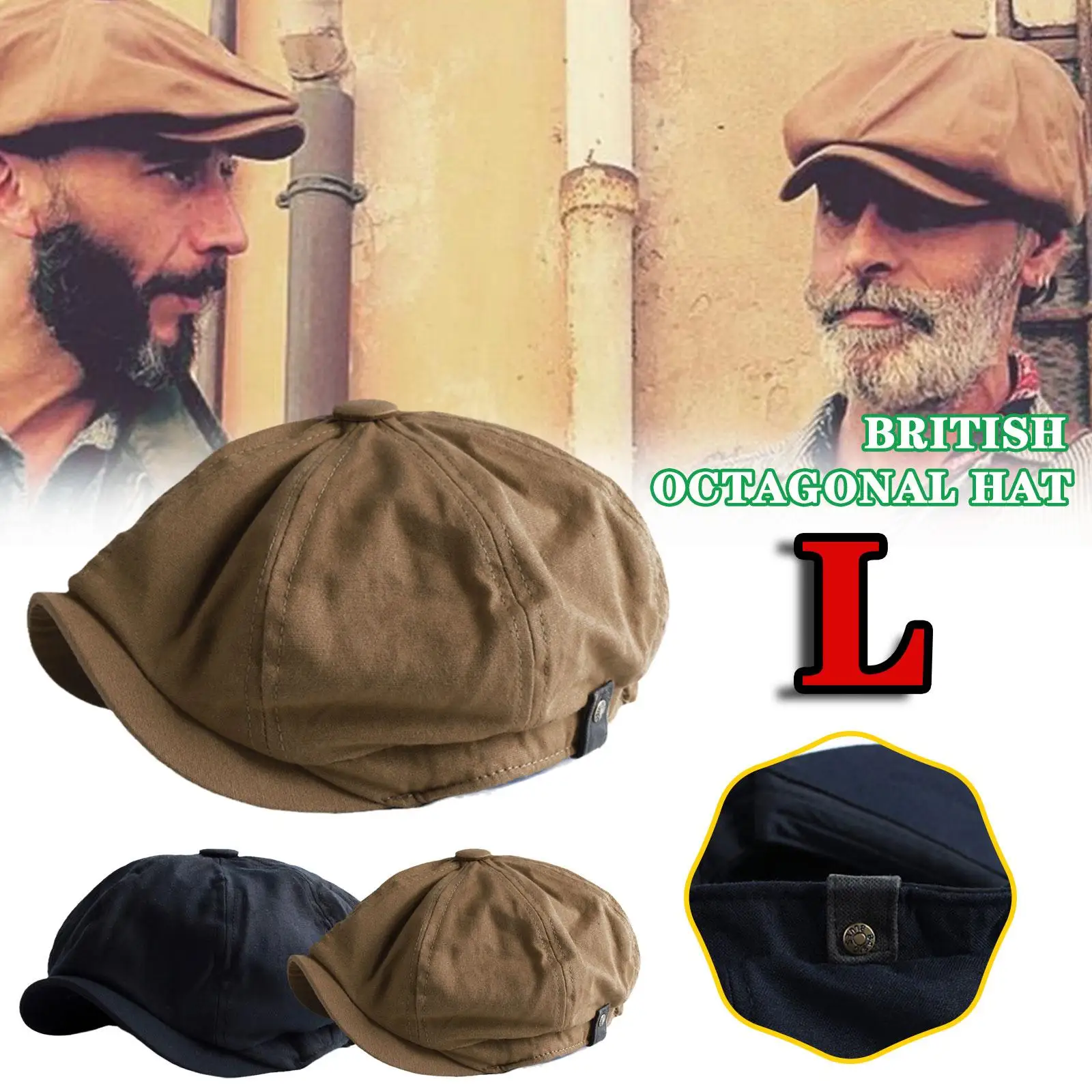 Retro-British-Style-Newsboy-Cap-Men-Cotton-Ascot-Cap-Khaki-Male-Spring ...