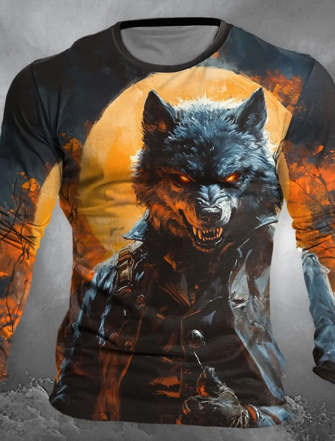 Werewolf-Designer-Retro-Men-s-3D-Print-T-shirt-Tee-Street-Casual-Daily ...