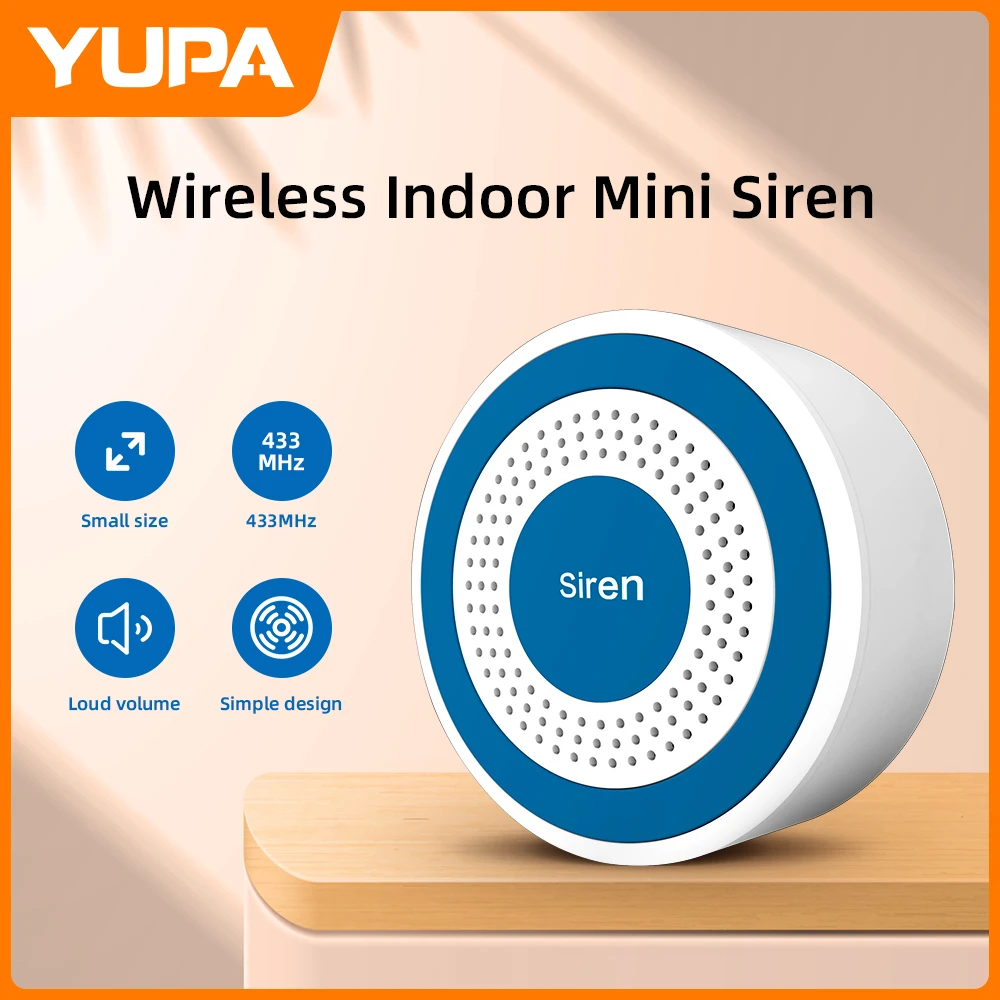 YUPA-Mini-Alarm-Siren-Wireless-433MHz-Sound-Light-Indoor-strobe-siren ...