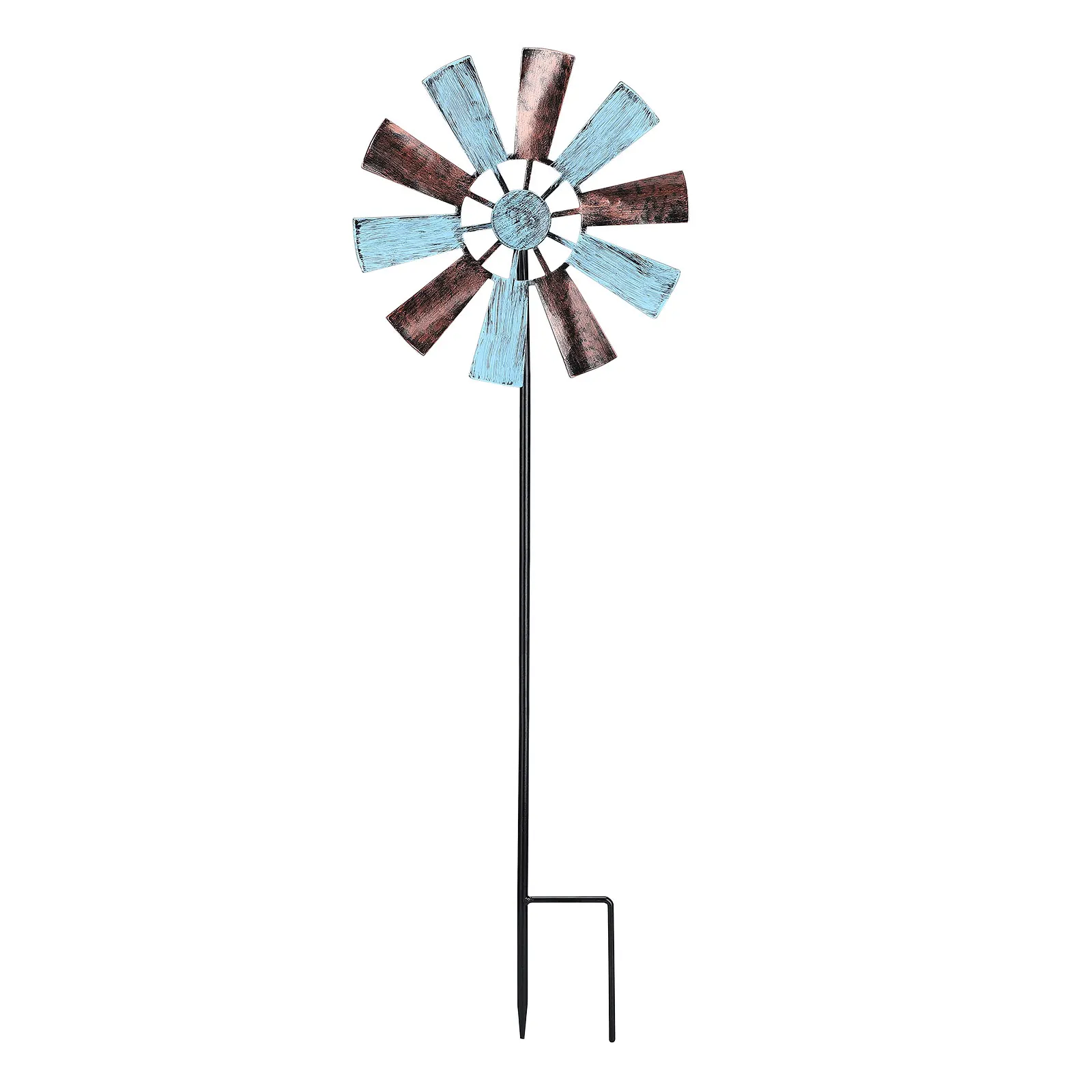 Garden Metal Pinwheels Wrought Iron Removable Colorful Windmill Outdoor ...