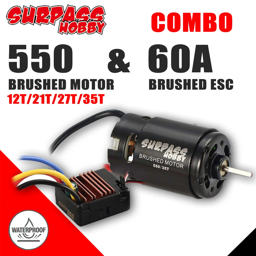 SURPASS-HOBBY-550-Brushed-Motor-12T-21T-27T-35T-with-60A-ESC-Brush-for ...