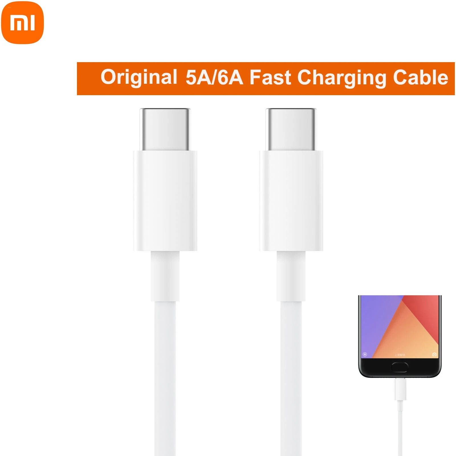 Original Xiaomi USB C Cable Type C Phone Charger 5A/6A Fast Charging ...