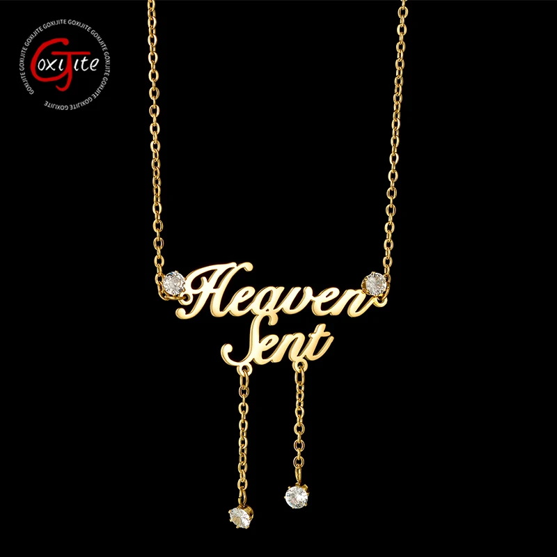 Goxijite 2023 Custom Elegant Female Name Collar Stainless Steel
