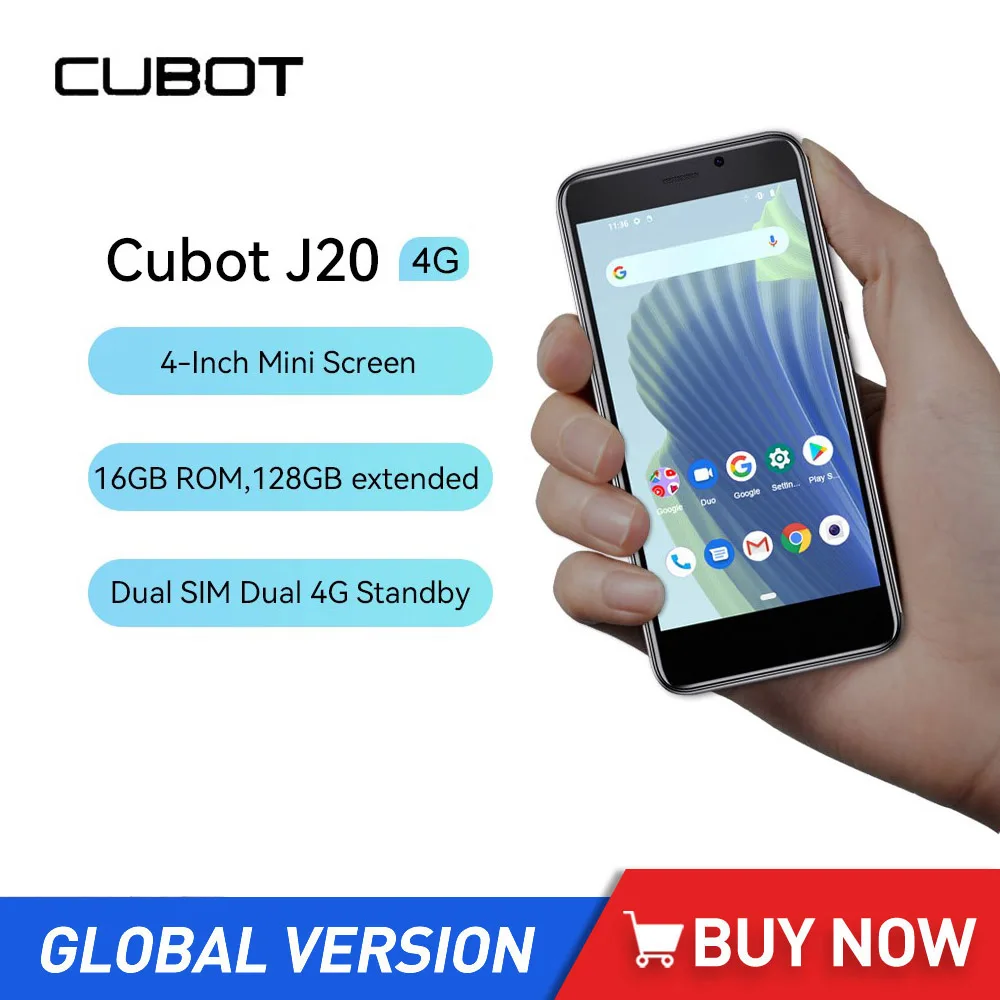 Cubot J20 4Inch Mini Smartphones 2GB RAM 16GB ROM (128GB Extended) Dual ...