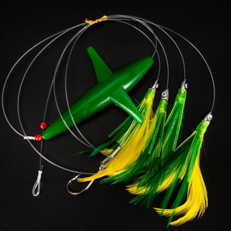 Feather-Fishing-Lure-Squid-Hook-Lures-For-Marlin-Mahi-Dolphin-Trolling ...