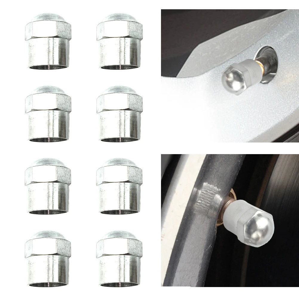 8-Pcs-Pack-Tire-Valve-Cap-Set-Brass-Car-Tire-Valve-Cap-Rubber-Seal ...