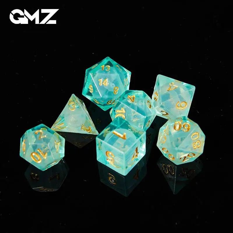 7pcs-Polyhedral-Dice-Set-Resin-Iridescent-Dazzle-Dices-Table-Games-RPG ...