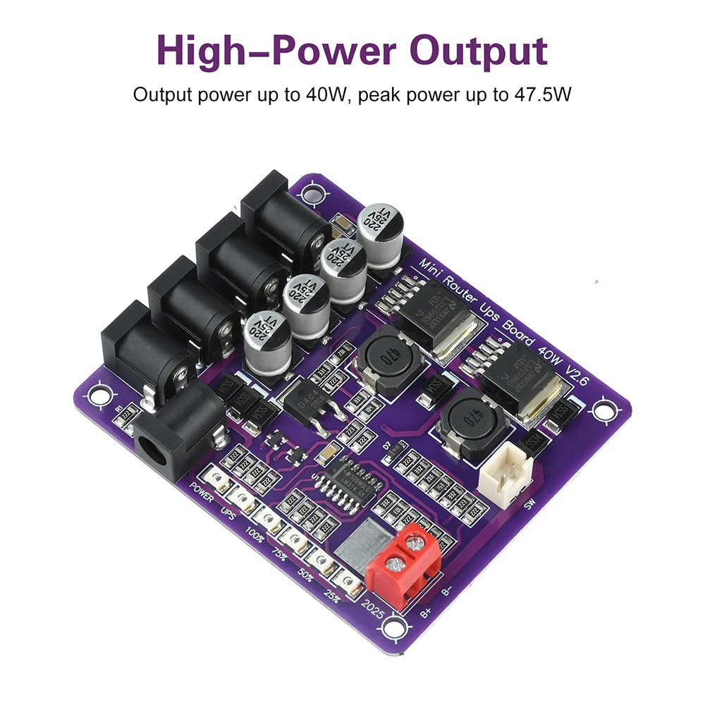 Mini Power Module 40W UPS Board with 4-Channel Output for Router ...