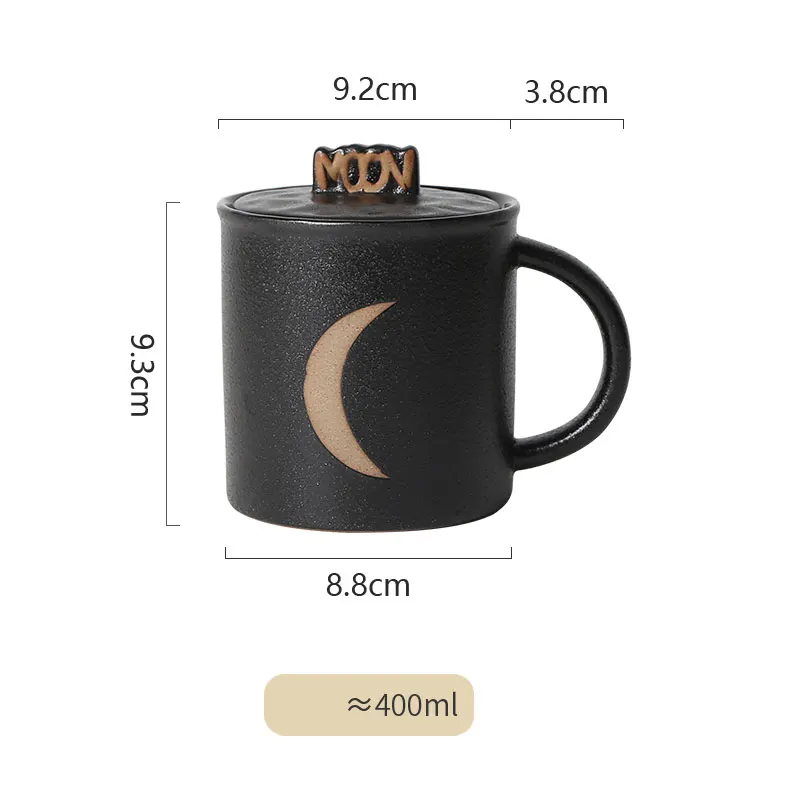 Japanese Vintage Pottery Sun Moon Couple Mugs With Lids, 58% OFF