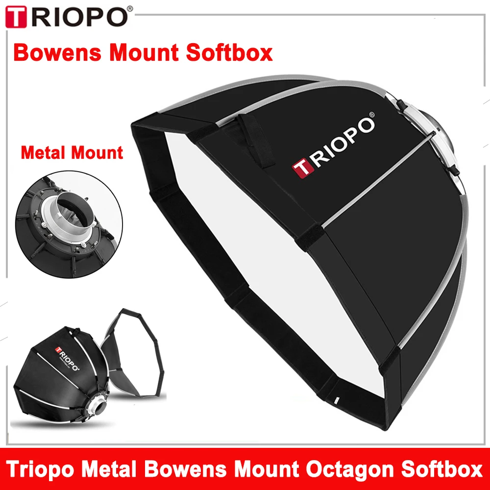 Triopo Softbox K2 55cm 65cm 90cm 120cm Bowens en Speedlite portátil ...