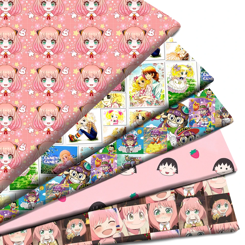 Japanese-Anime-Girls-Printed-Polyester-Pure-Cotton-Material-By-the ...