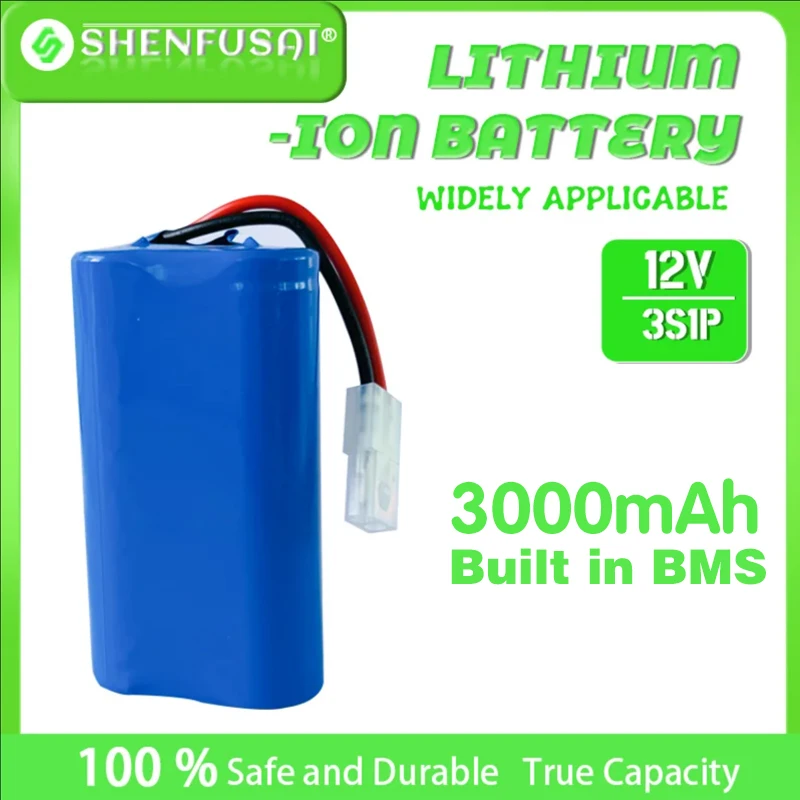 12V-3000mAh-18650-Lithium-Rechargeable-Battery-pack-3S1P-for-Speaker ...