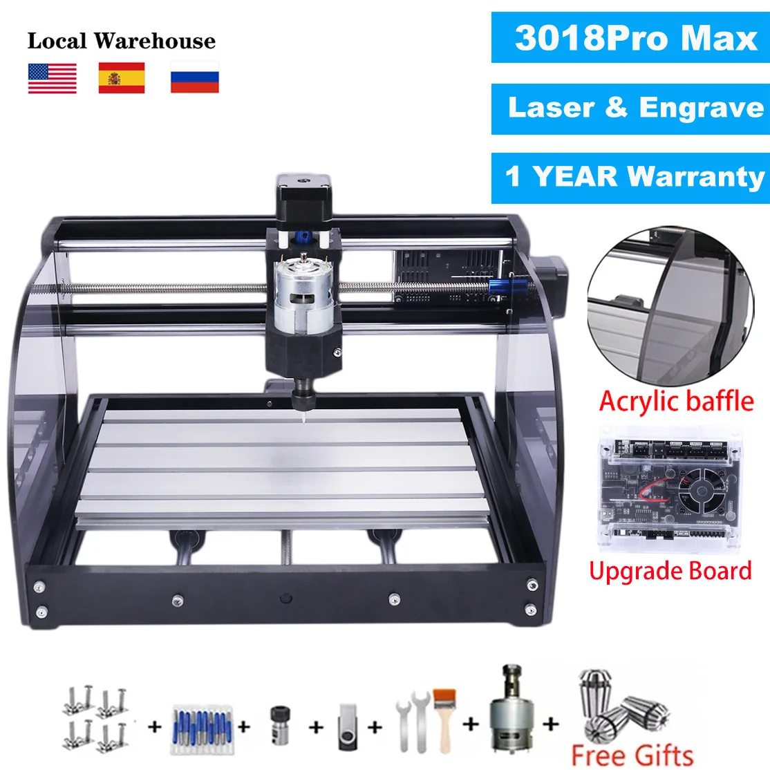 CNC-3018-Pro-Max-Laser-Engraver-GRBL-Control-3-Axis-DIY-Engraving ...