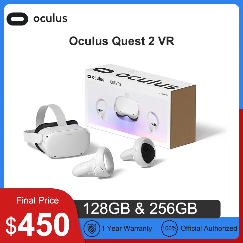 Meta/oculus quest 2 avançado realidade virtual vr fone de ouvido 128 gb ...