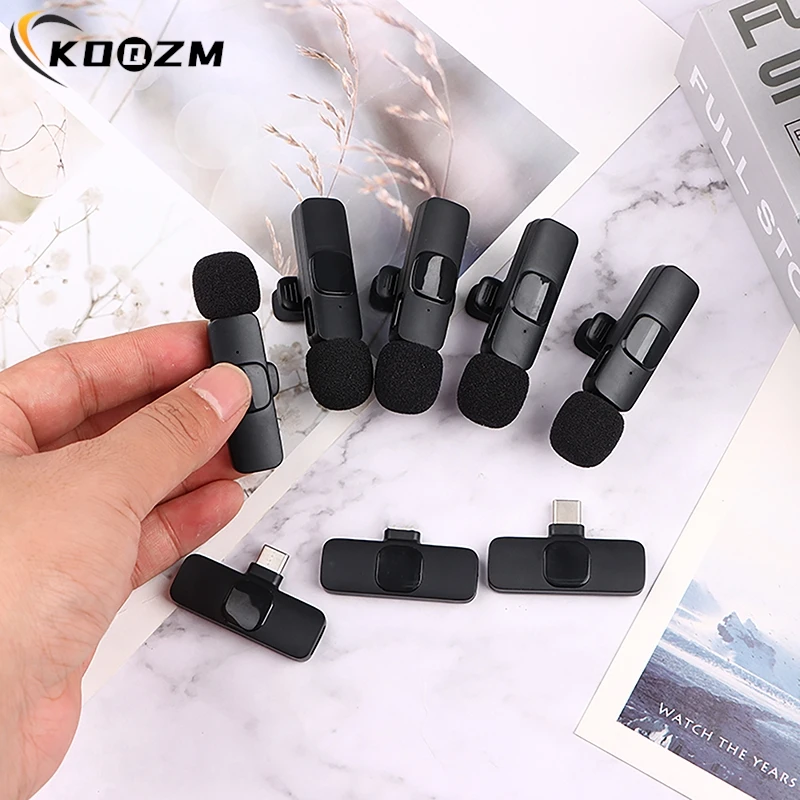 Black-Wireless-Microphone-Audio-Video-Mini-Mic-For-Phone-Laptop-Live ...