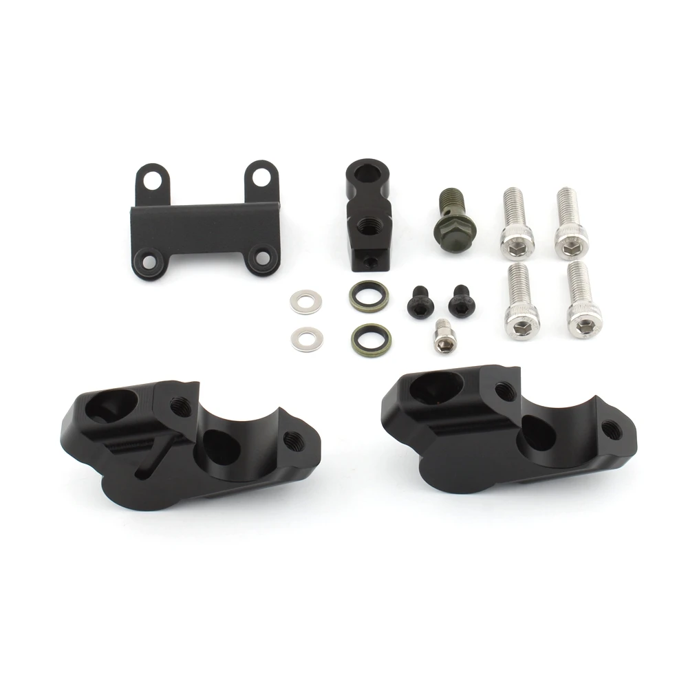 Motorcycle Offset Handlebar Riser Kit Clamp Brakehose Extension Adapter ...