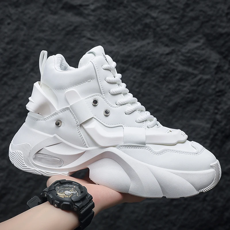 Autumn-White-Thick-Soled-Sneakers-Men-Fashion-Height-Increasing-High ...