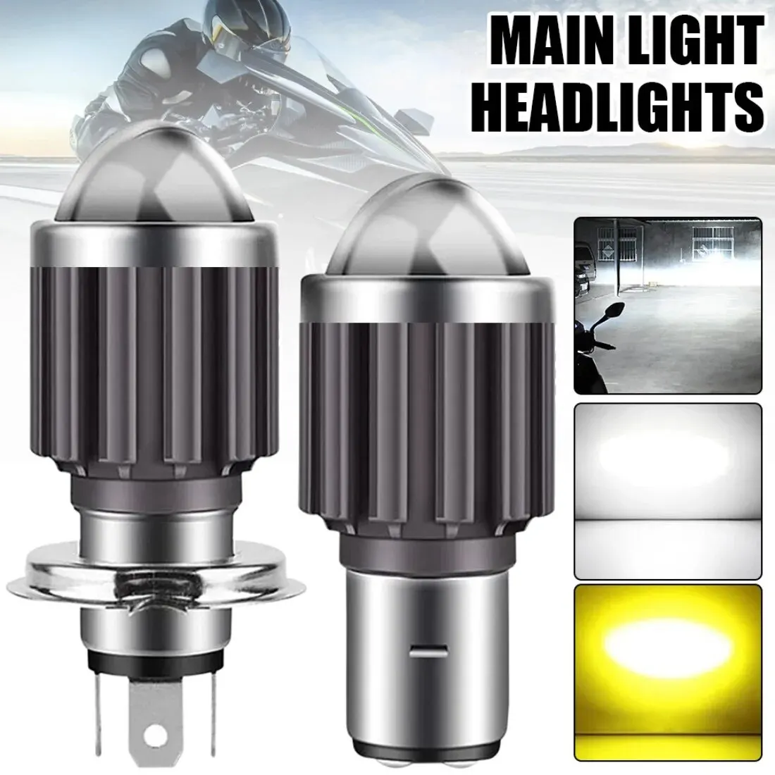 1pcs-H4-BA20D-Motorcycle-Headlight-Moto-Led-Bulbs-CSP-Chip-Hi-Lo-Lens ...