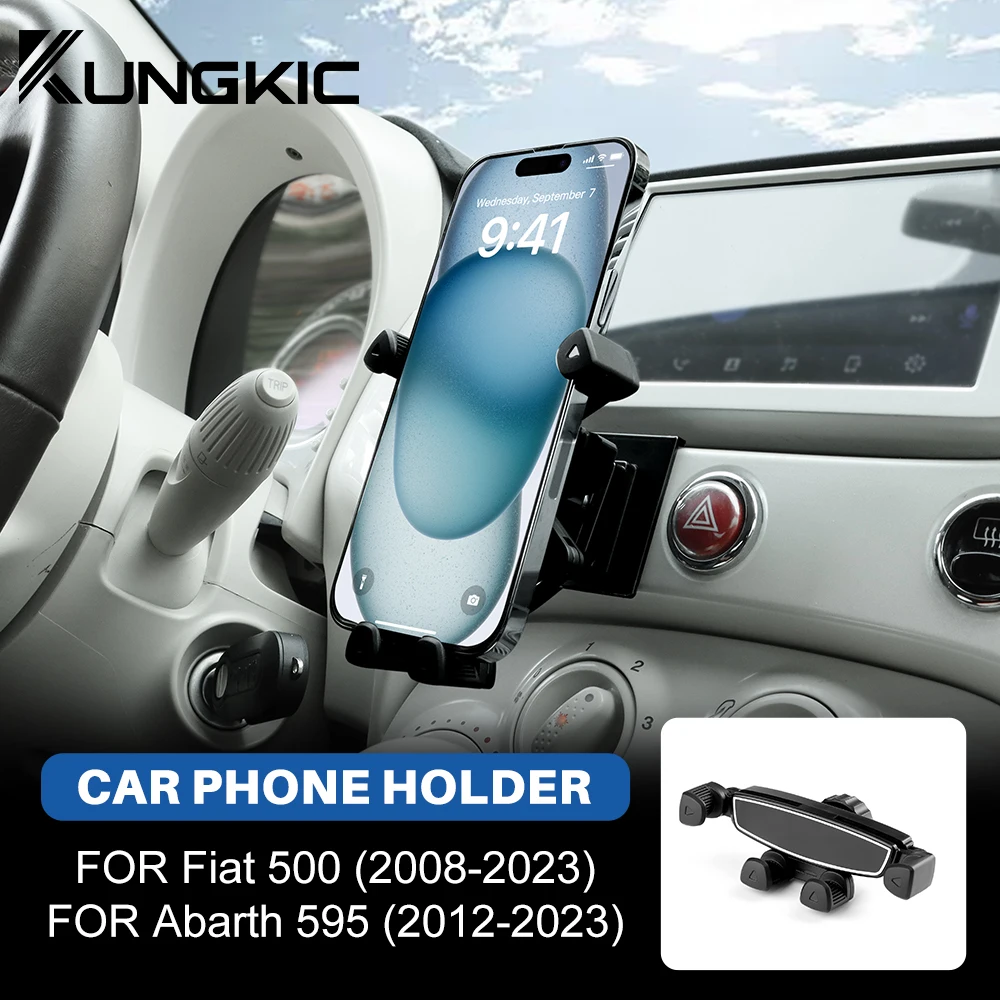 Car-Gravity-Phone-Holder-For-Fiat-500-2008-23-Abarth-595-2012-2020-2021 ...
