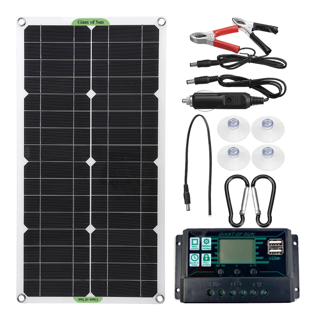 250W-Solar-Panel-Kits-12V-24V-with-30A-60A-100A-Controller-Solar-Cell ...