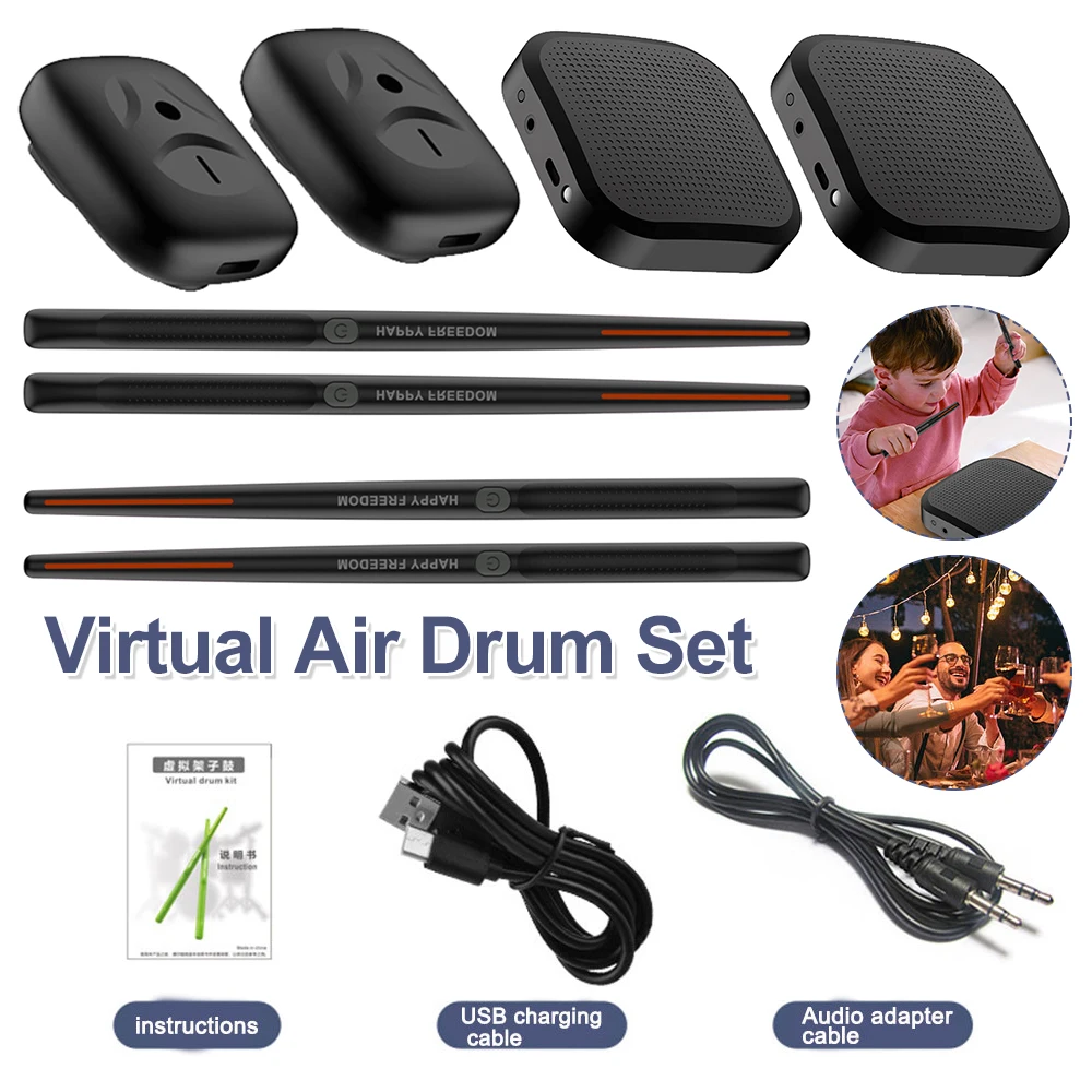 Electric Air Drumsticks Portable Electronic Virtual Air Drum Drumsticks ...