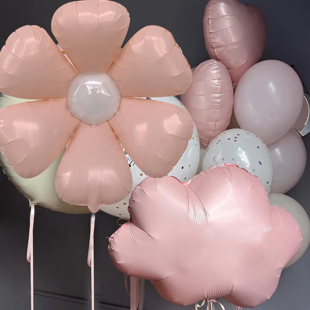 Pink-Daisy-Balloon-Baby-Pink-Number-Heart-Foil-Balloons-for-Girl-s ...