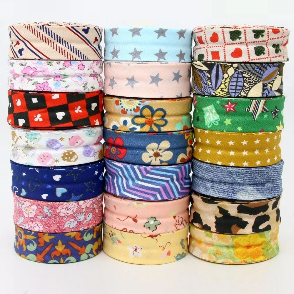 100% Cotton 1" (25mm) Printed Bias Tape - Exquisite Flower - Patterned ...