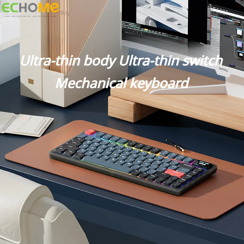 ECHOME-Mechanical-Keyboard-Three-modes-Connection-RGB-Backlight-LCD-Low ...