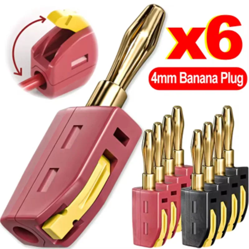 Portable 32A 4mm Banana Plug Solderless Quick Connect High Current Gold ...